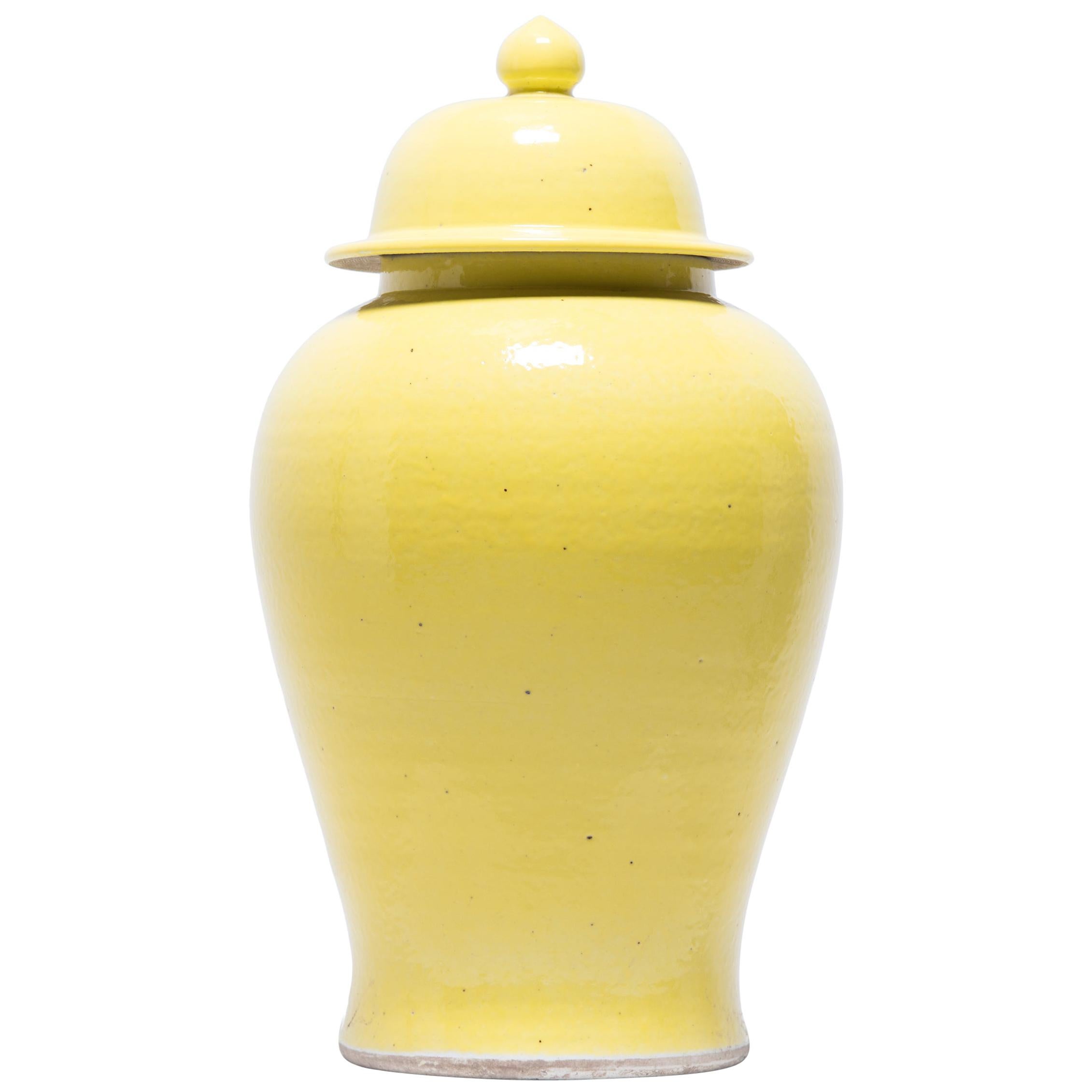 Chinese Citron Yellow Baluster Jar For Sale at 1stDibs