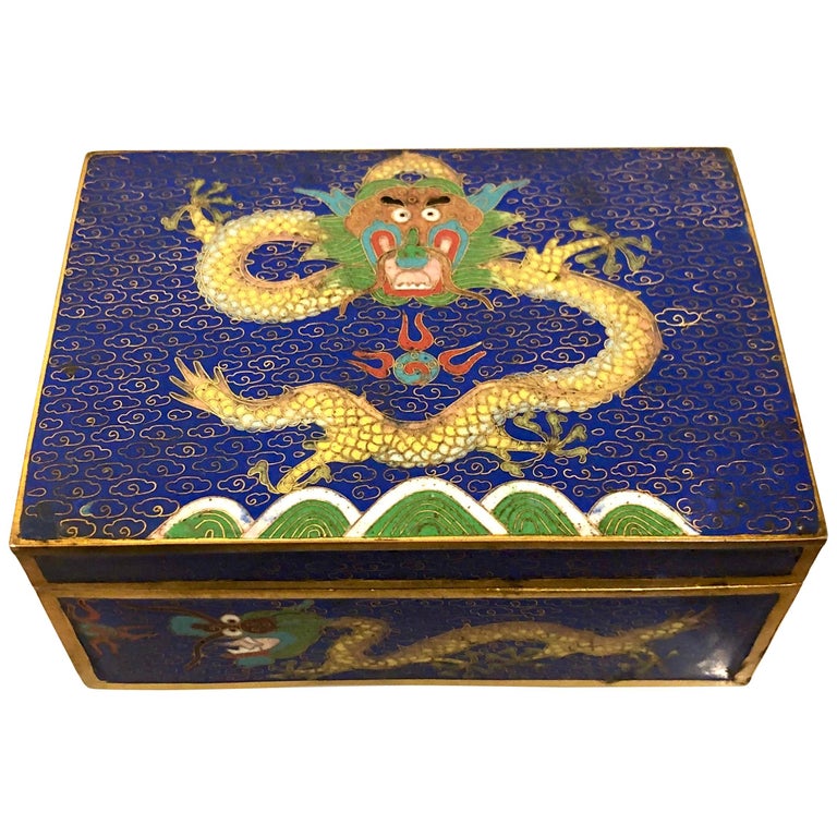 Chinese Cloisonné Dragon Jewelry Box at 1stDibs