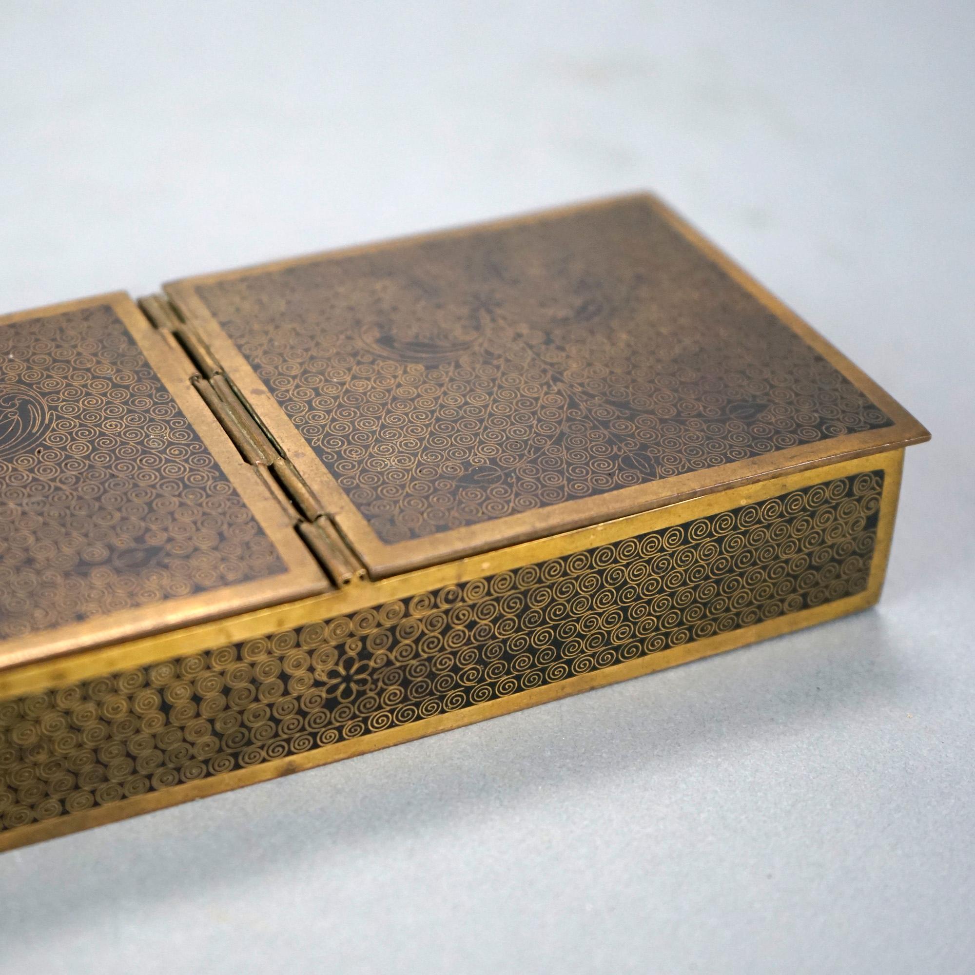 Chinese Cloisonné Enameled Fleur de Lis Cigarette Box 20th C at 1stDibs