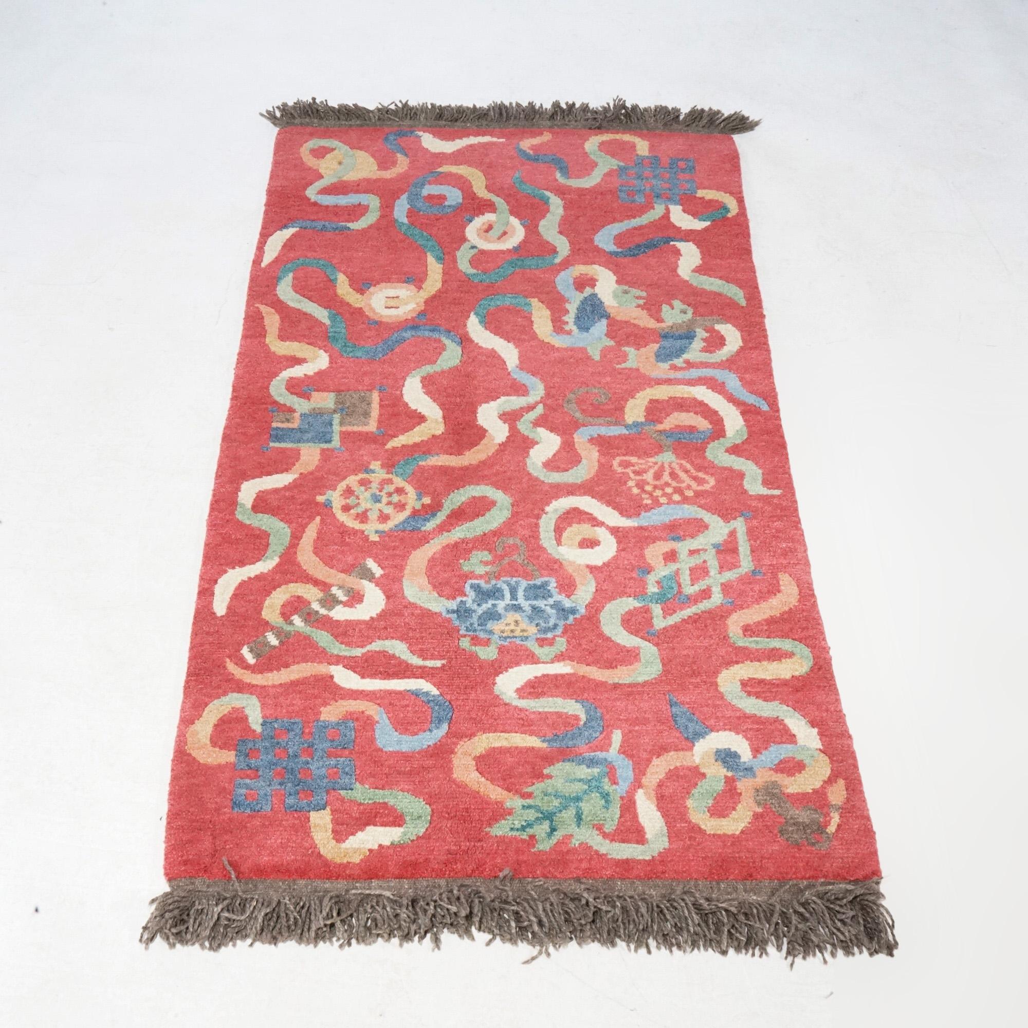 Chinese Cloud Band Ribbon Design Rug 20th C For Sale at 1stDibs