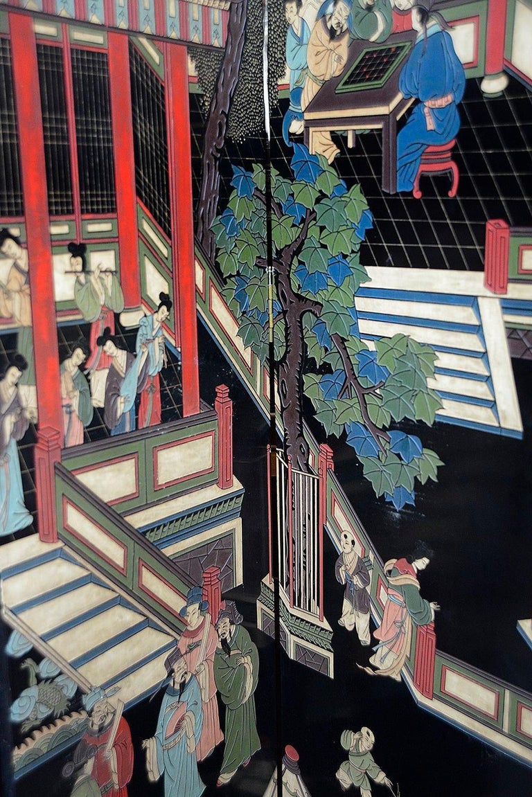 Chinese Coromandel Lacquer Eight Fold Screen, Early 20th Century For Sale at 1stDibs
