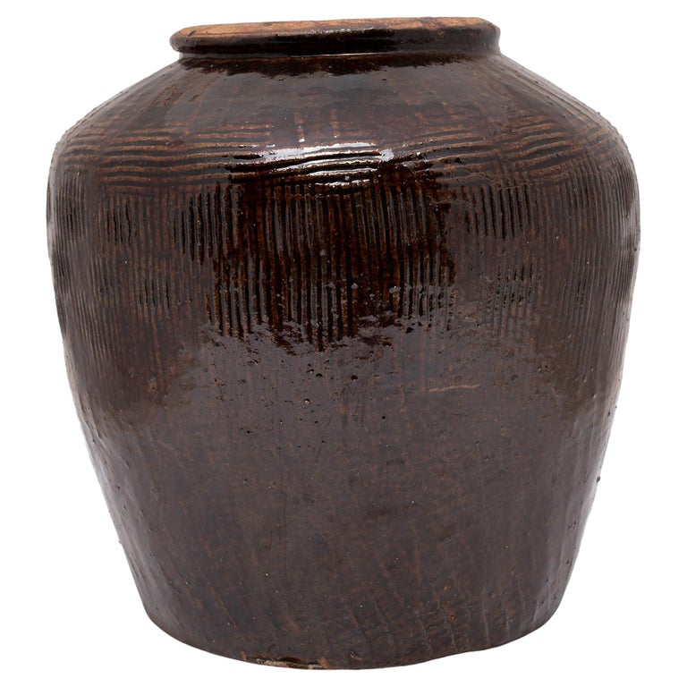Chinese Dark Glazed Kitchen Jar, C. 1850 at 1stDibs