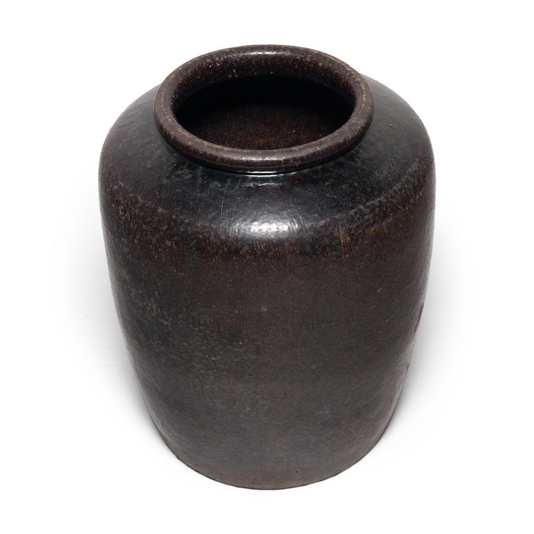 Chinese Dark Glazed Pickling Pot, circa 1900 at 1stDibs