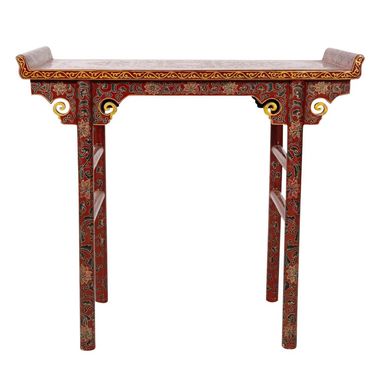 Chinese Decorated Console Table For Sale at 1stDibs