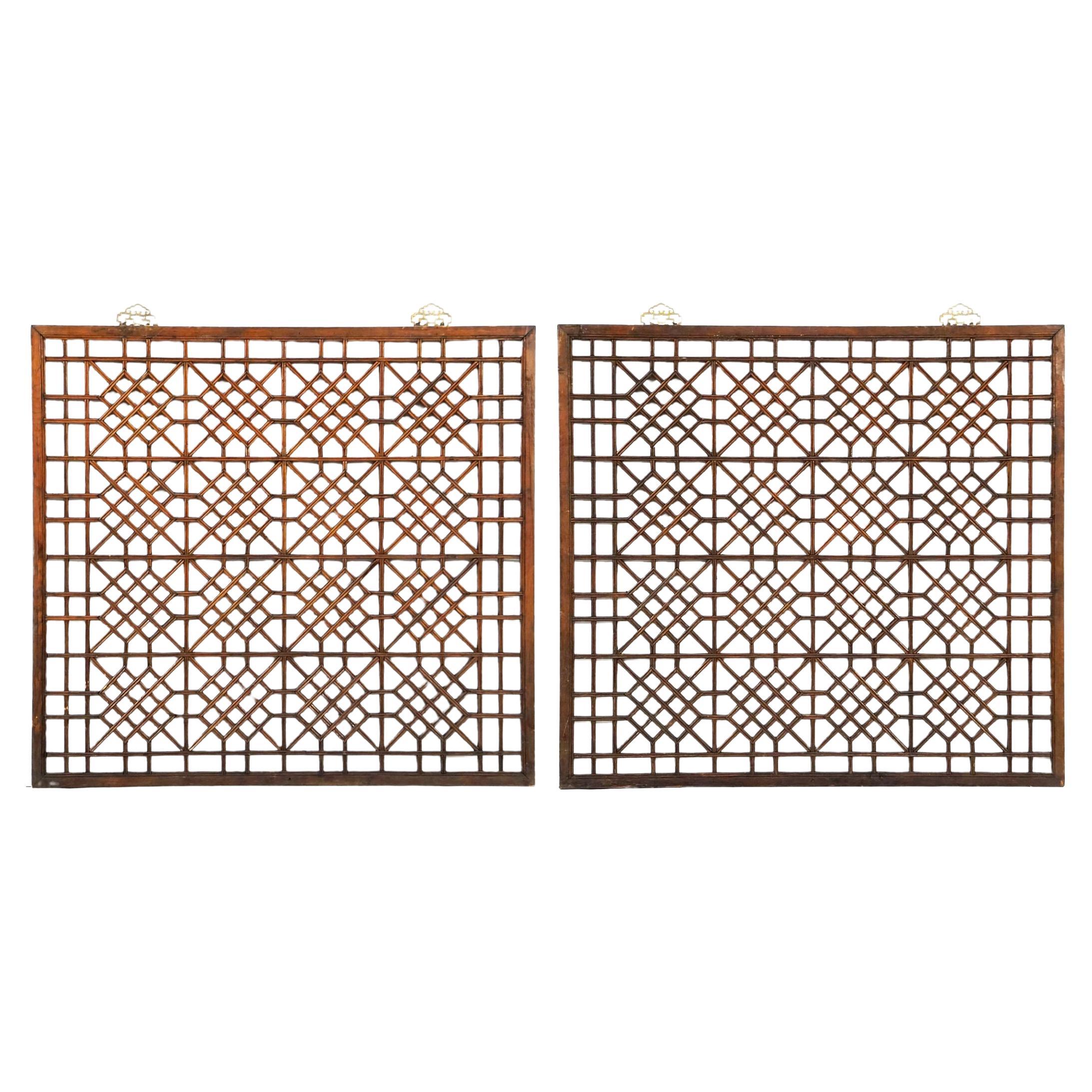 Chinese Decorative Lattice Wood Panels or Window Screens - Sold as a ...