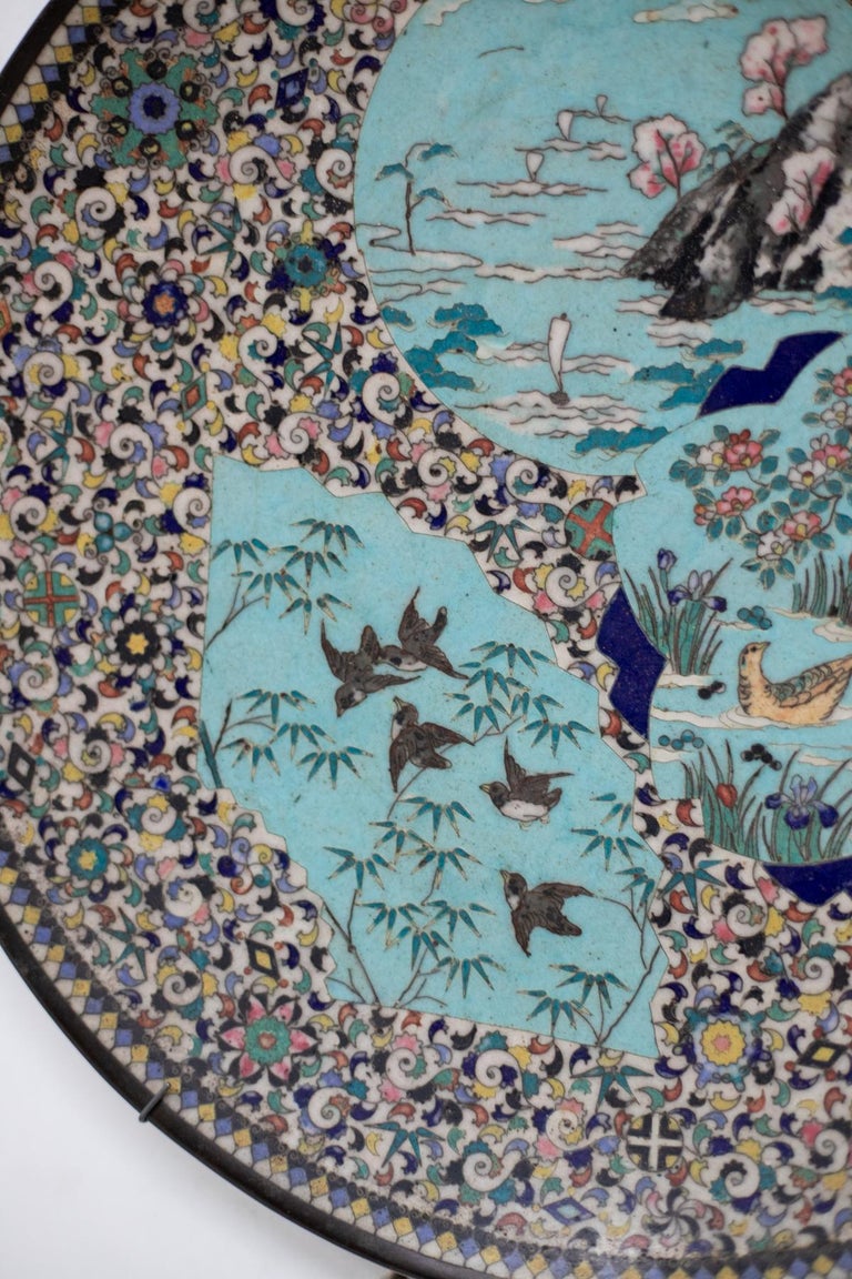 Chinese Decorative Plate with Three Scenes, Qing Dynasty at 1stDibs