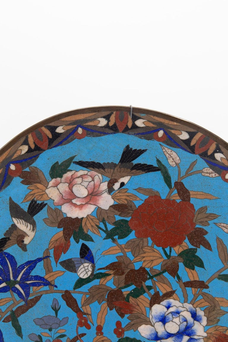 Chinese Decorative Wall Plate with Peonies For Sale at 1stDibs