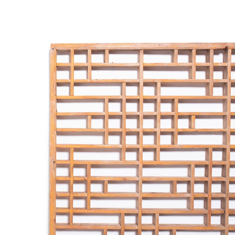 Chinese Diamond Lattice Window Panel, circa 1900 For Sale at 1stDibs