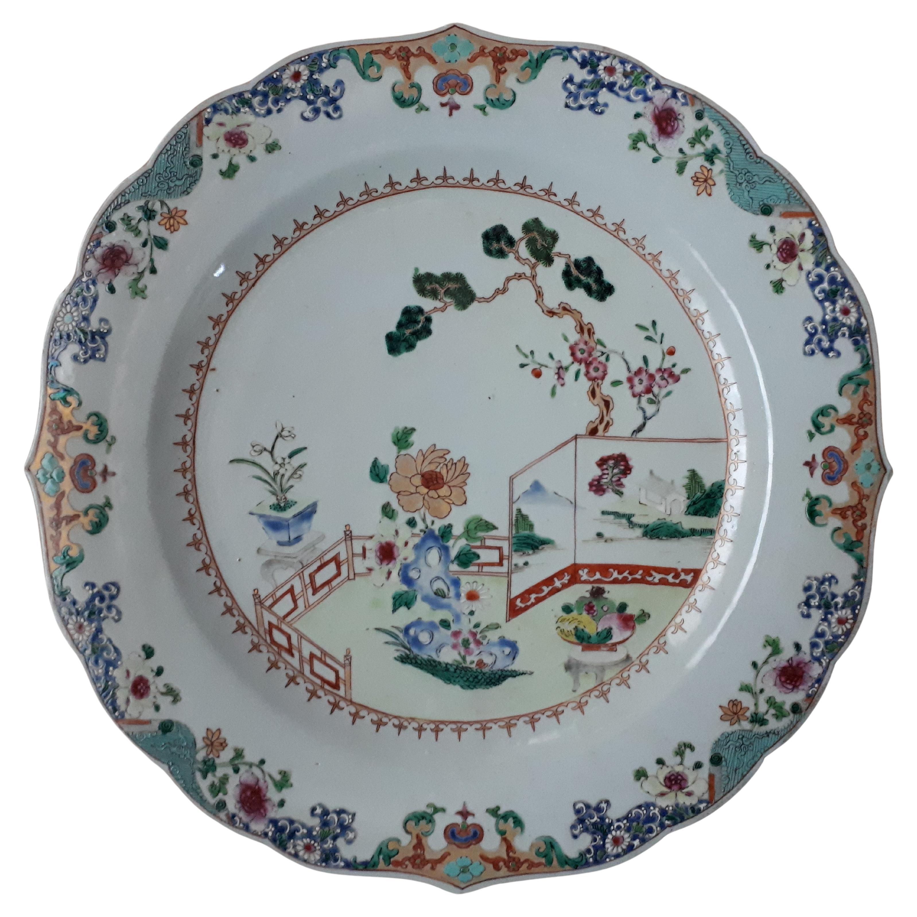 Chinese Dish and Six Porcelain Plates, China Qianlong Period For Sale ...