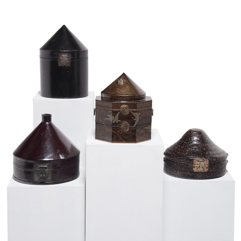 Chinese Double Longevity Hat Box, Early 20th Century at 1stDibs
