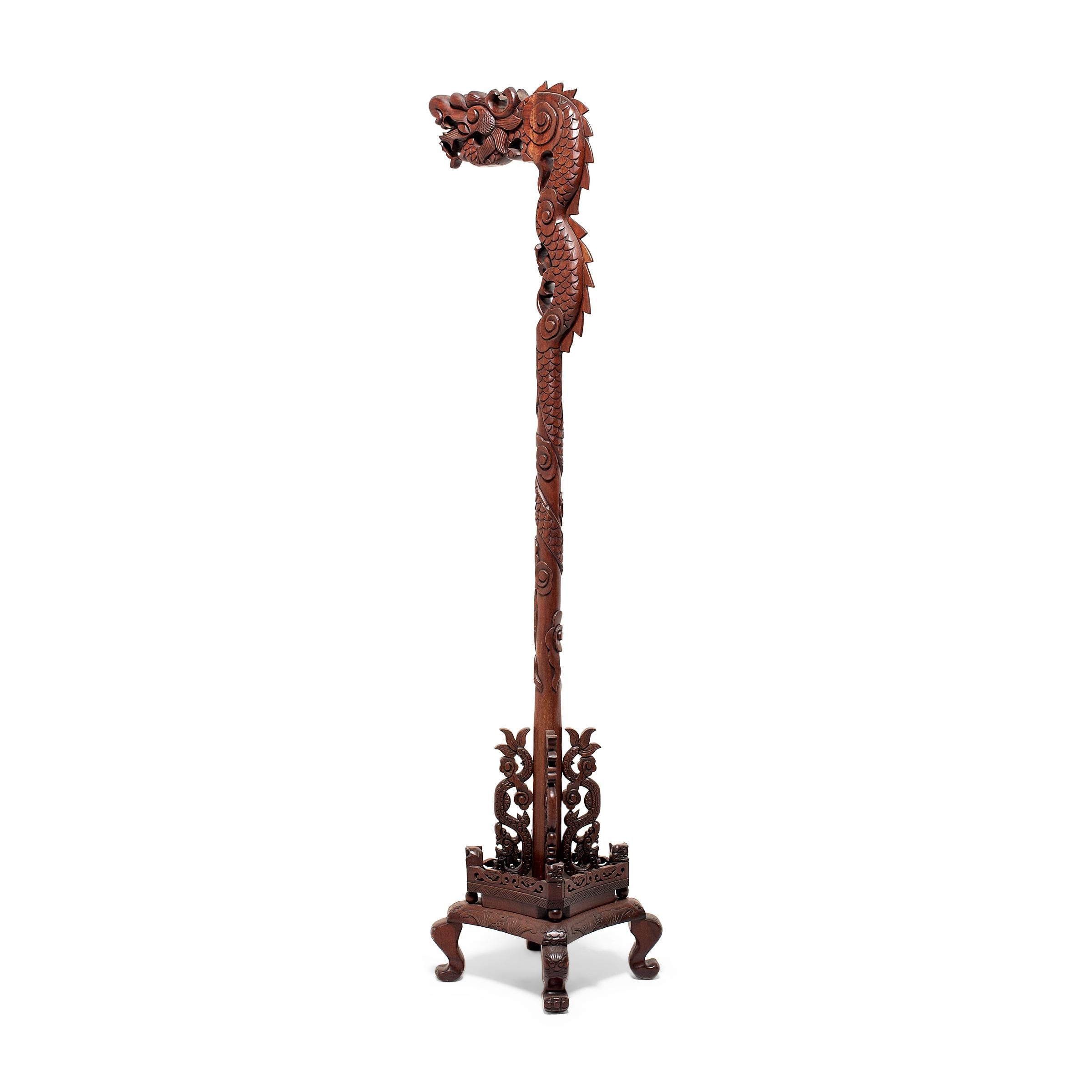 Chinese Dragon Carved Lantern Stand at 1stDibs