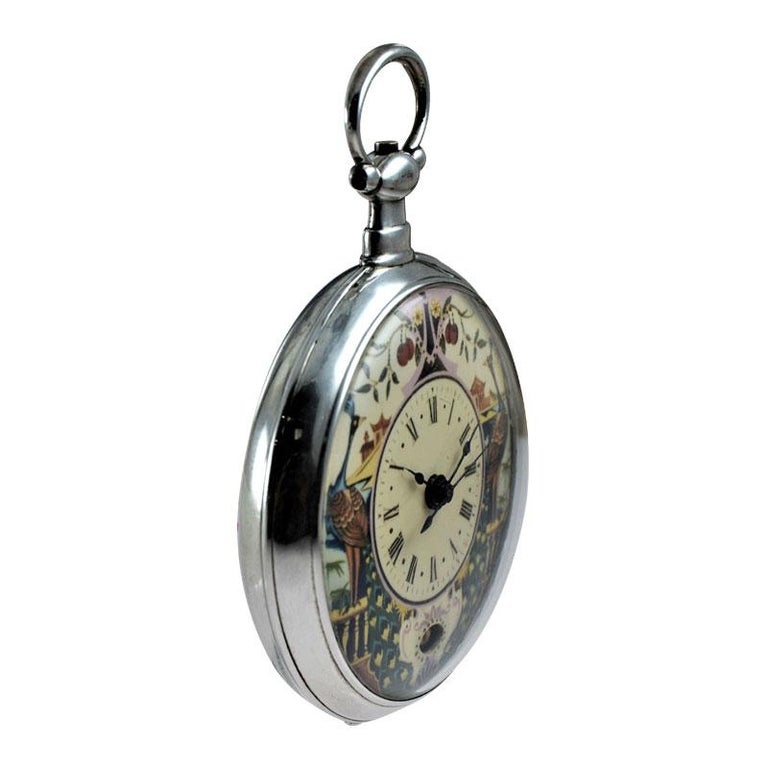 Chinese Duplex Silver Case Pendulum Pocket Watch Peacock Motif, circa ...