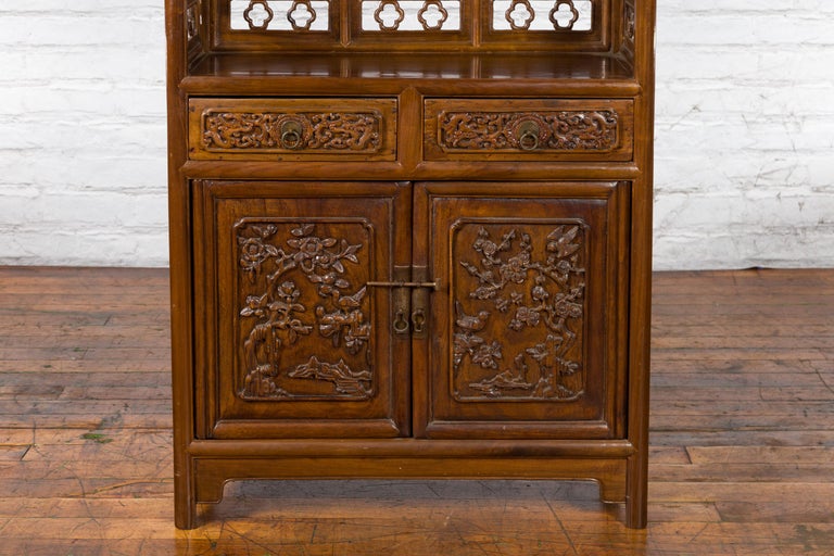 Chinese Early 20th Century Bookcase with Open Shelves, Drawer and ...