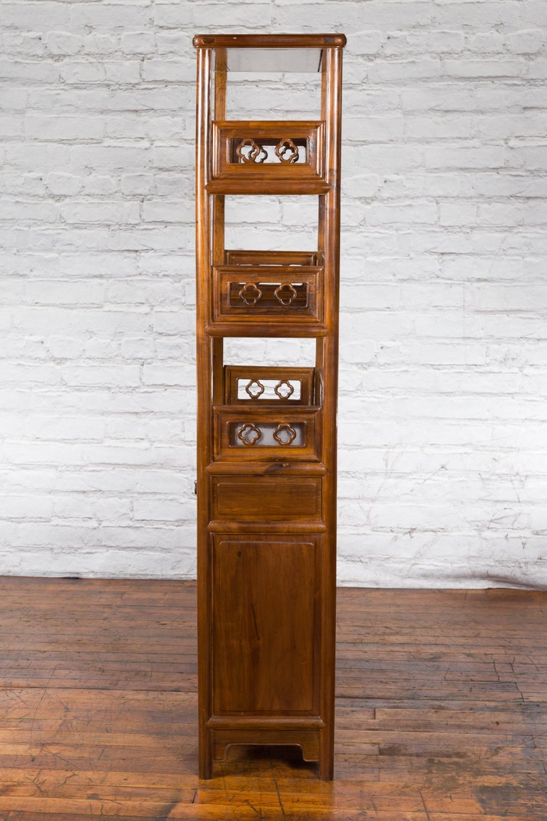 Chinese Early 20th Century Bookcase with Open Shelves, Drawer and ...