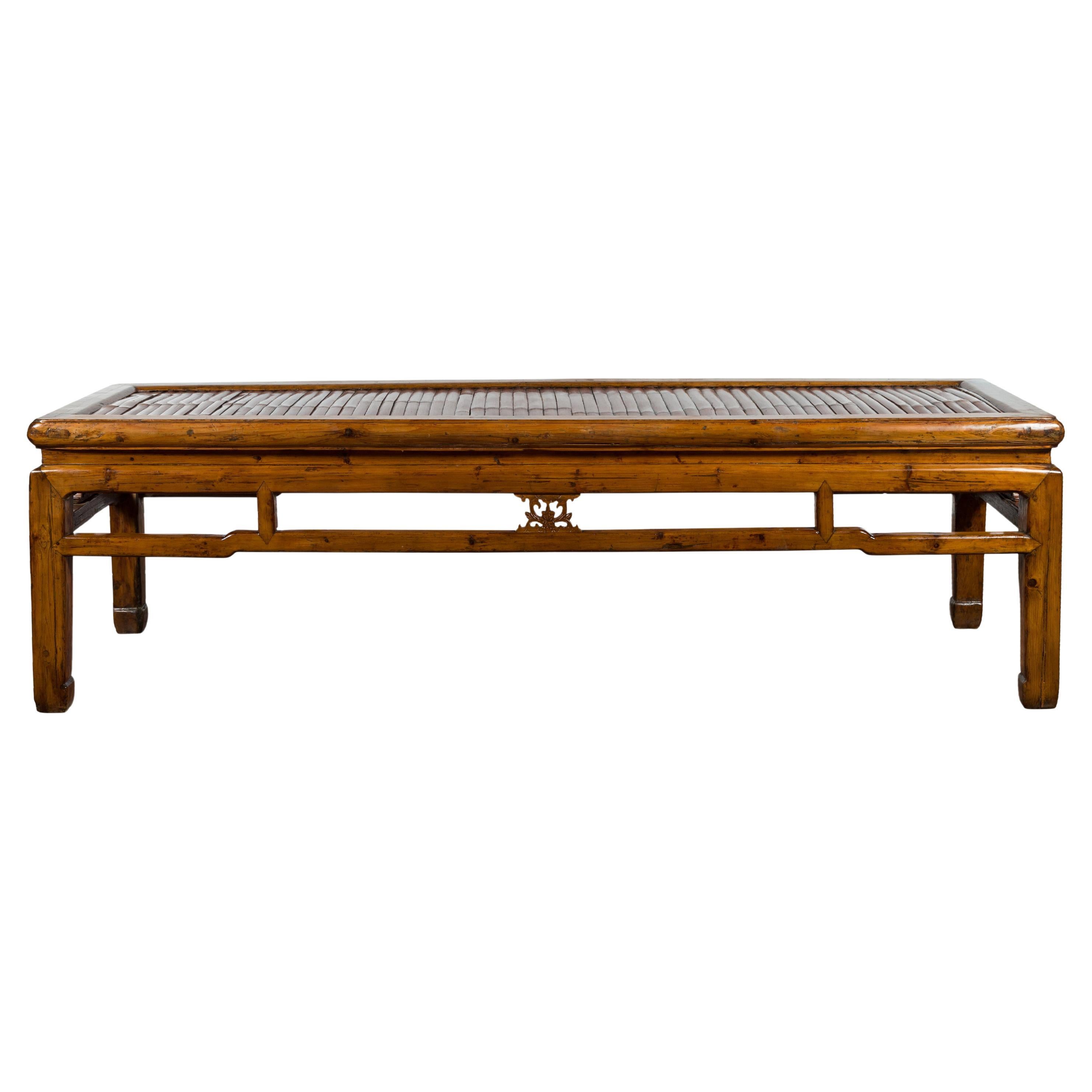Chinese Contemporary White Painted Wooden Ming Style Bench with A-Form ...