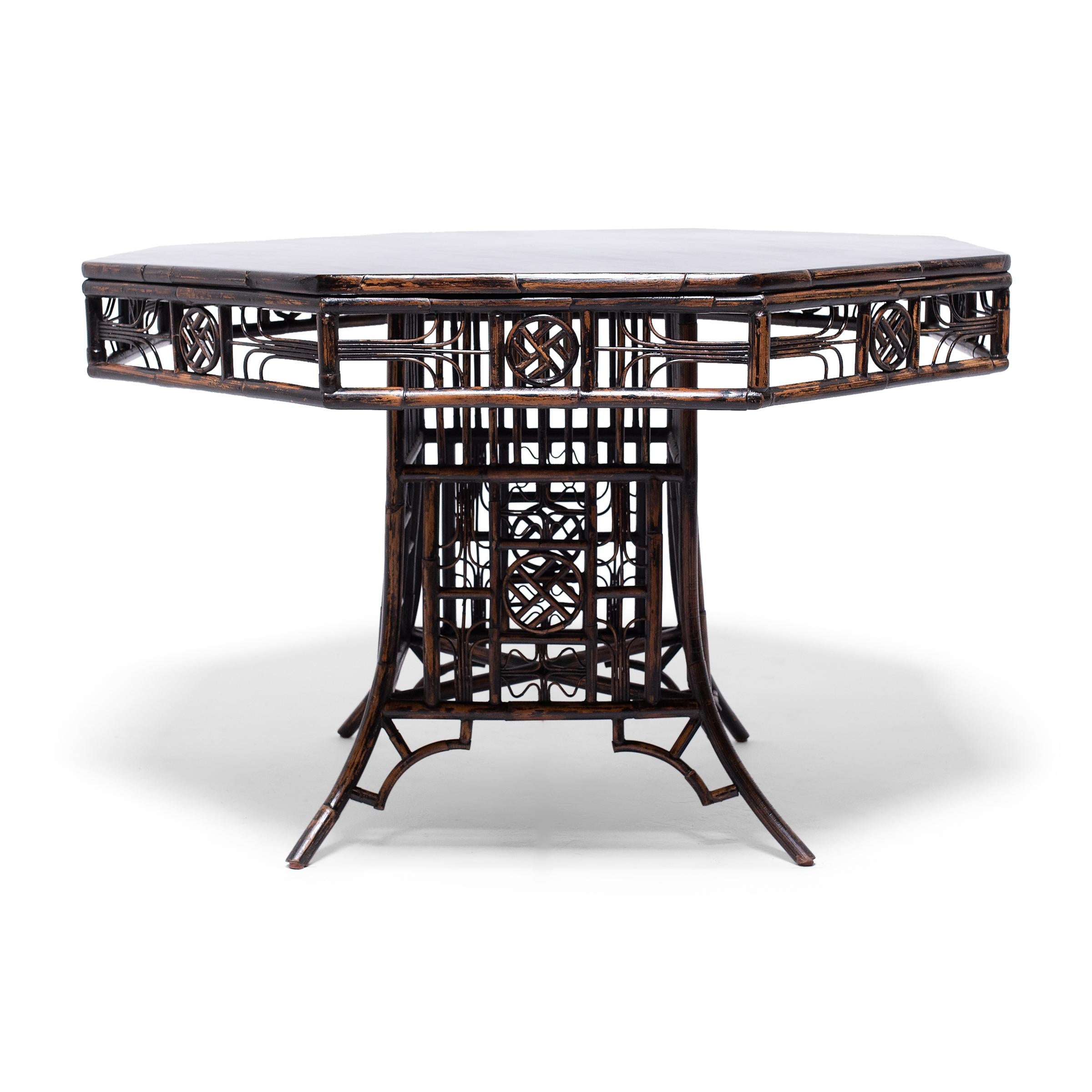 Chinese Eight-Sided Bamboo Center Table at 1stDibs