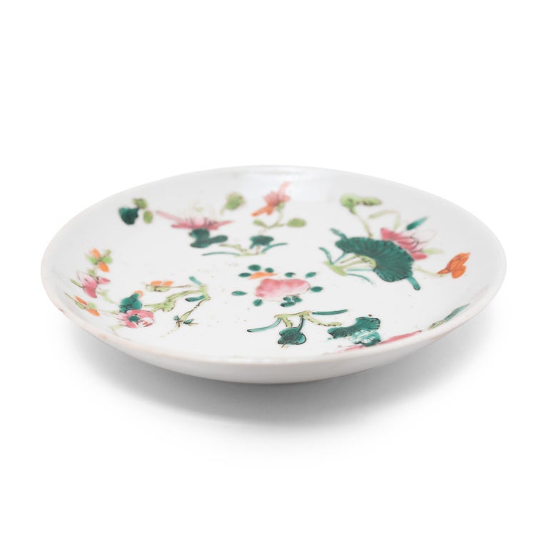 Chinese Enameled Four Seasons Plate, c. 1900 For Sale at 1stDibs