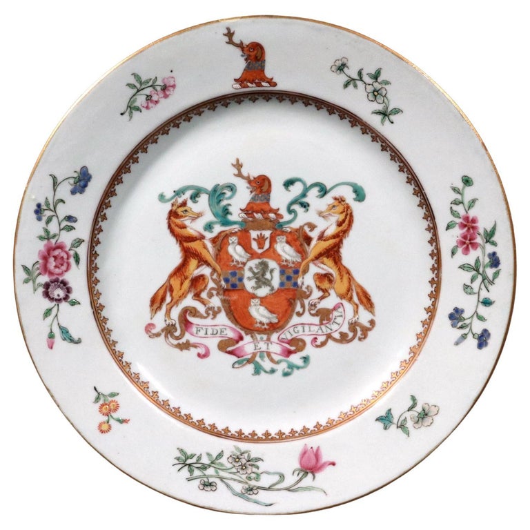 Chinese Export Armorial Porcelain Plate, Arms of Stepney with Lloyd in ...