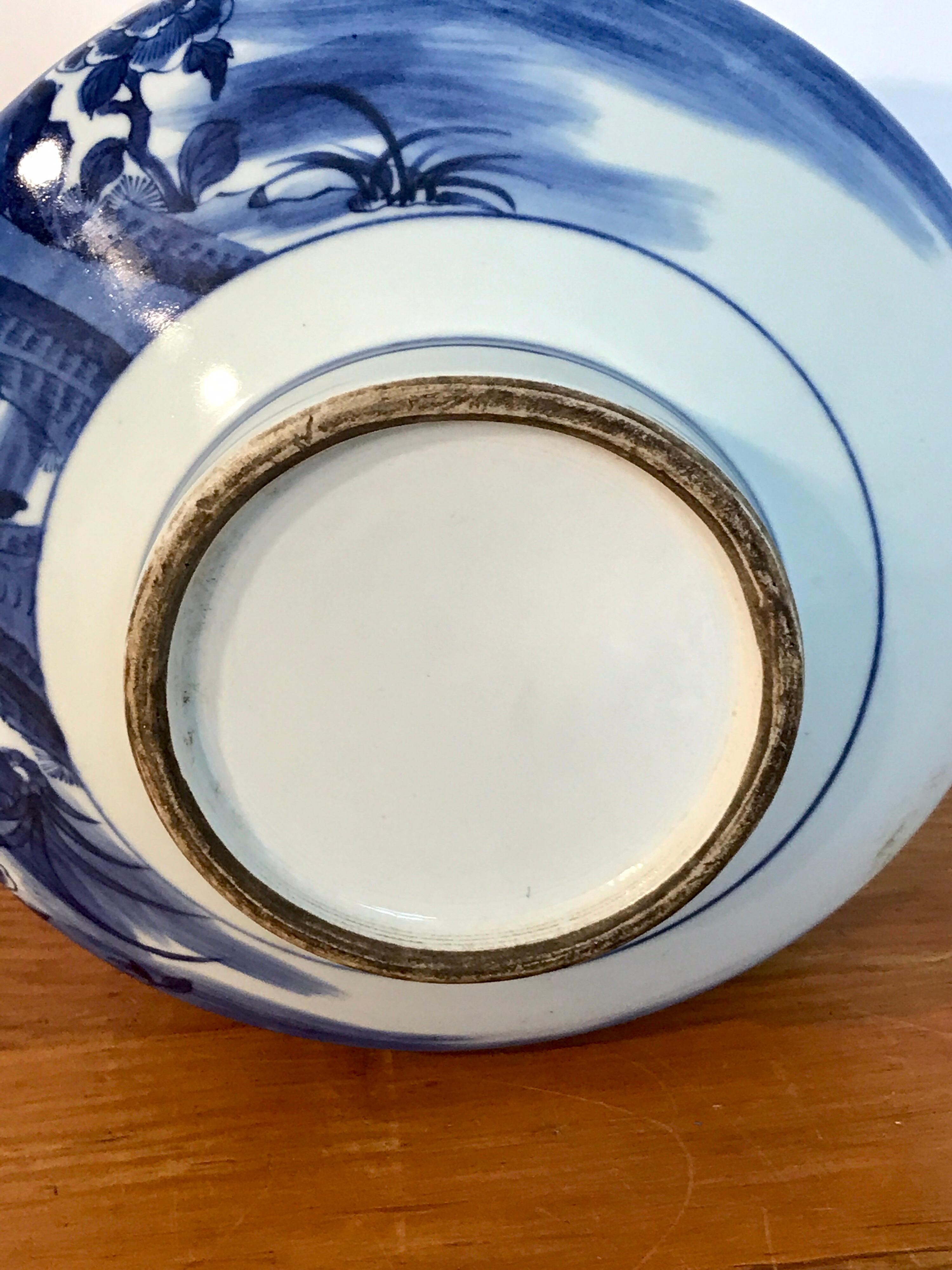 Chinese Export Blue and White Long Neck Vase at 1stDibs