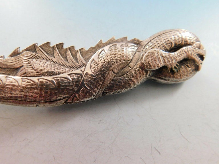 Chinese Export by Unknown Sterling Silver Serving Spoon Realistic ...