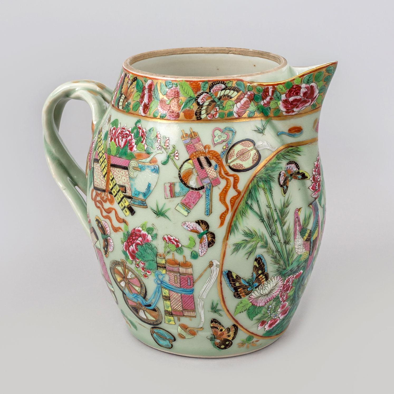 Chinese Export Canton Porcelain Cider Jug at 1stDibs | chinese jug