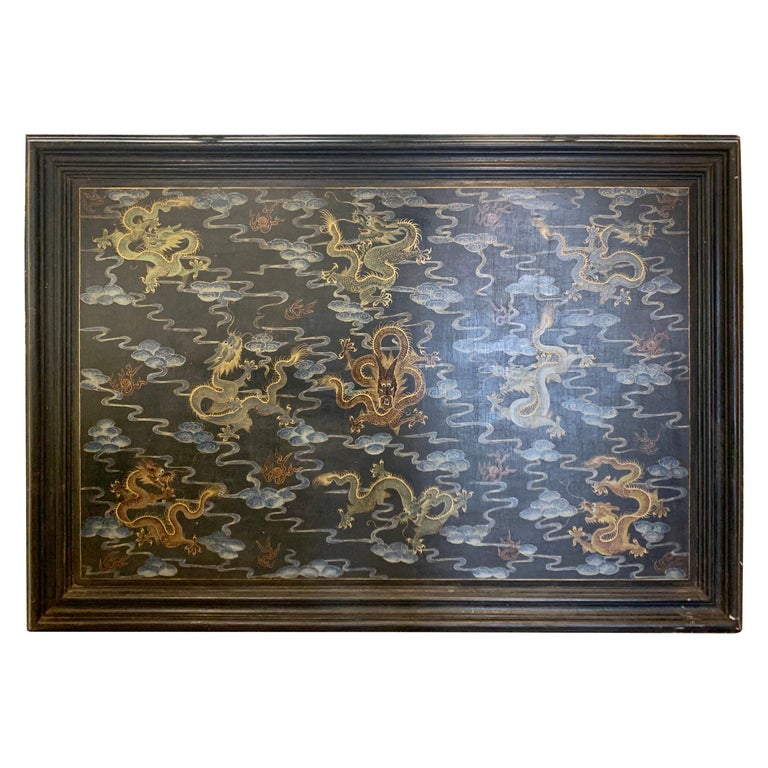Chinese Export Chinoiserie Original Oil Painting on Board For Sale at ...