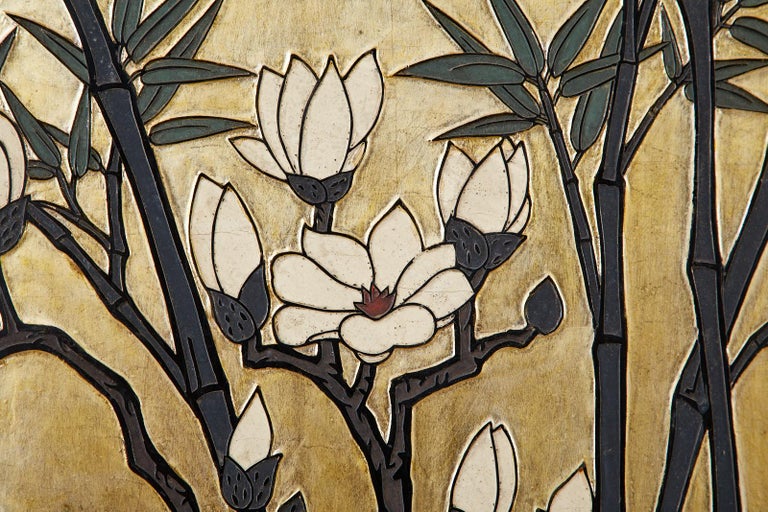 Chinese Export Eight Panel Gilt Lacquered Coromandel Screen at 1stDibs