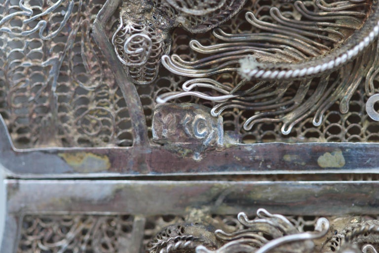 Chinese Export Filigree Silver Gilt Card Case For Sale at 1stDibs