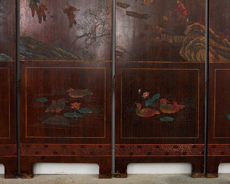 Chinese Export Lacquered Six Panel Coromandel Landscape Screen For Sale ...