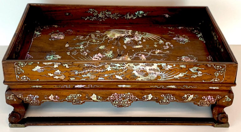 Chinese Export Mother of Pearl Inlaid Opium Stand at 1stDibs