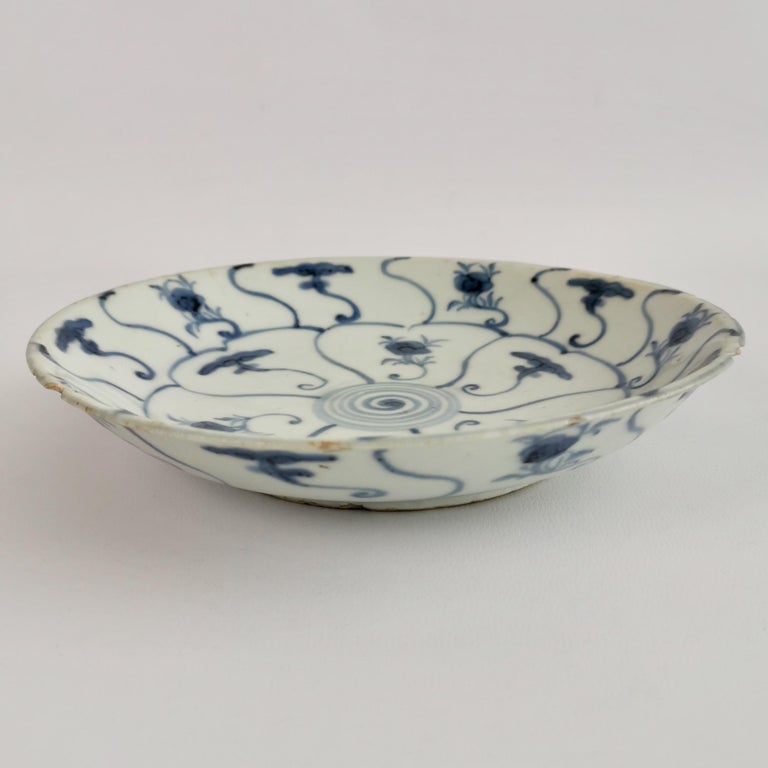 Chinese Export Plate, Tek Sing Style Shipwreck Plate, Blue White ...