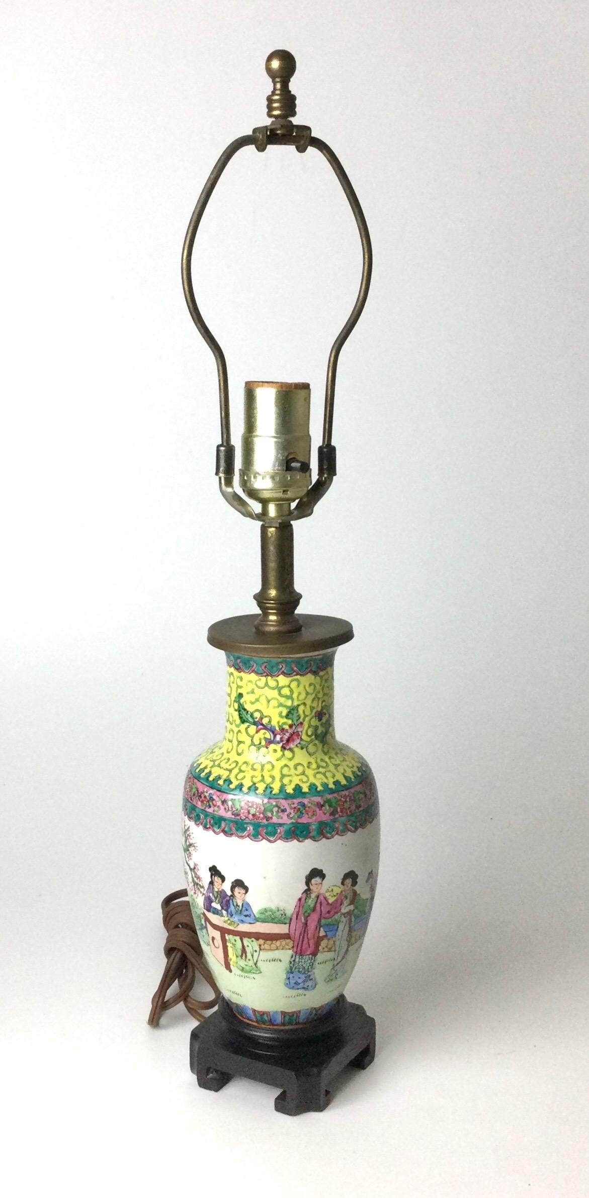 Chinese Export Porcelain Famille Small Table Lamp For Sale at 1stDibs ...