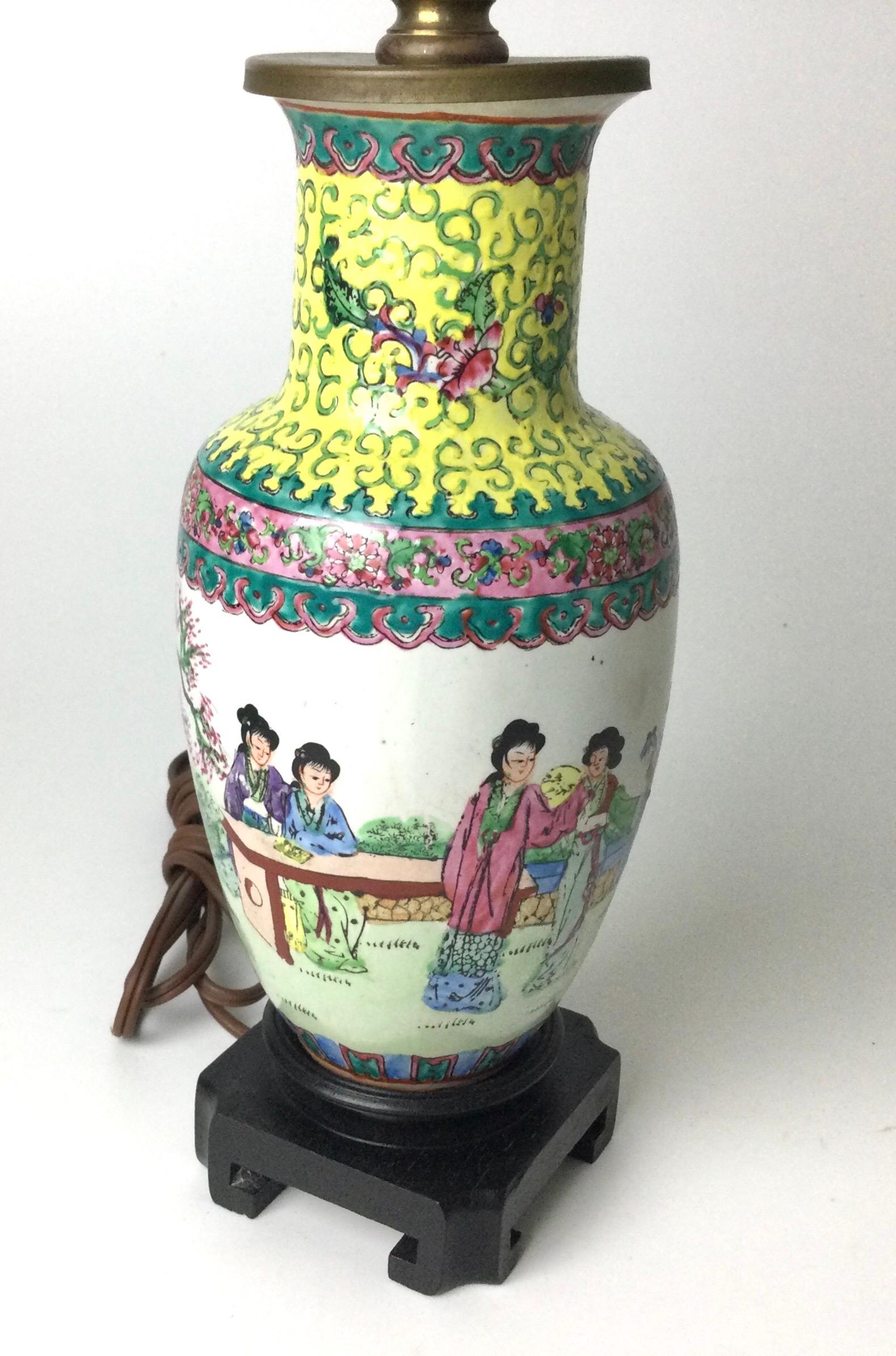 Chinese Export Porcelain Famille Small Table Lamp For Sale at 1stDibs ...