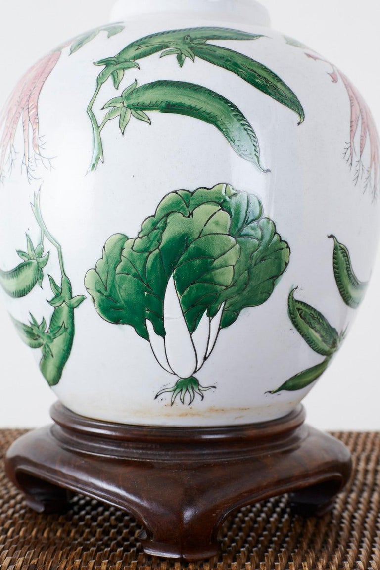 Chinese Export Porcelain Lidded Ginger Jar on Stand at 1stDibs