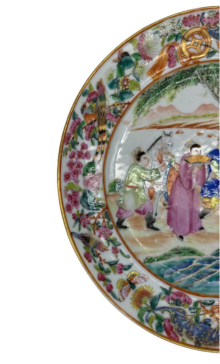 Chinese Export Porcelain Rose Mandarin Plate 8-ins, Canton, ca. 1840 at ...