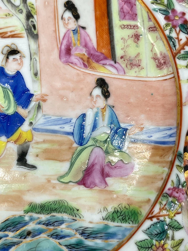 Chinese Export Porcelain Rose Mandarin Plate 8-ins, Canton, ca. 1840 at ...