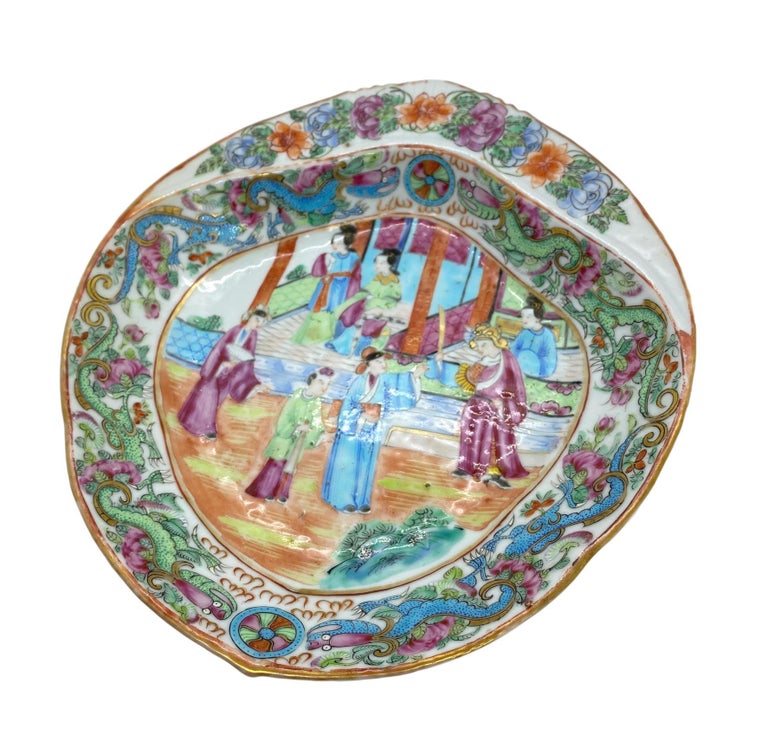 Chinese Export Porcelain Rose Mandarin Shell-Form Shrimp Dish, circa ...