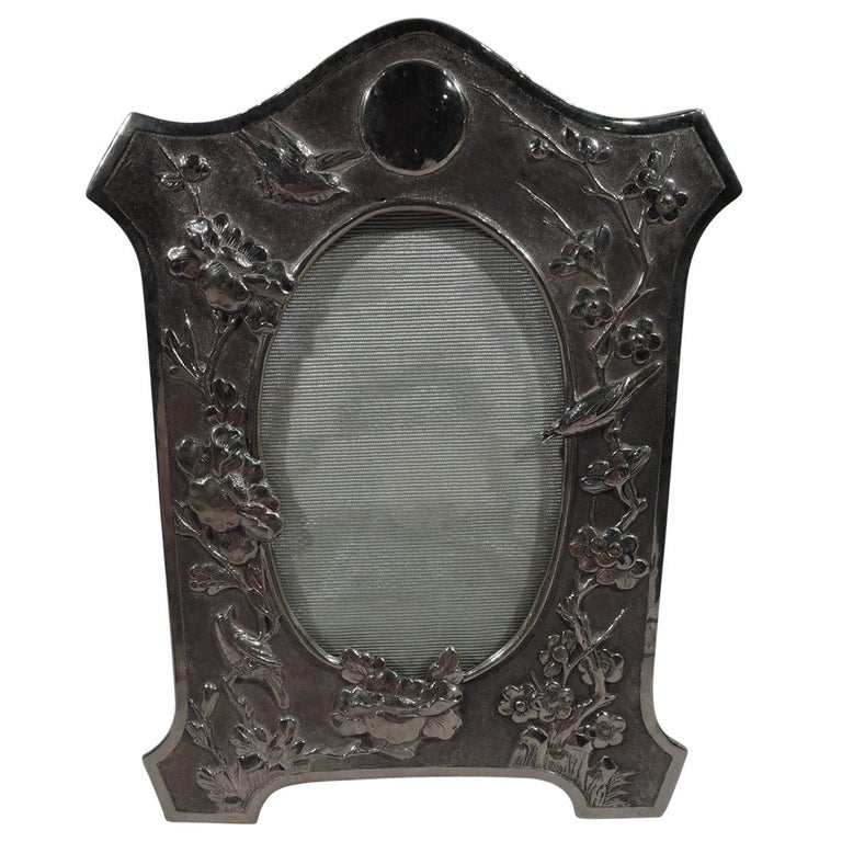Chinese Export Silver Bird and Blossoming Branch Picture Frame at 1stDibs