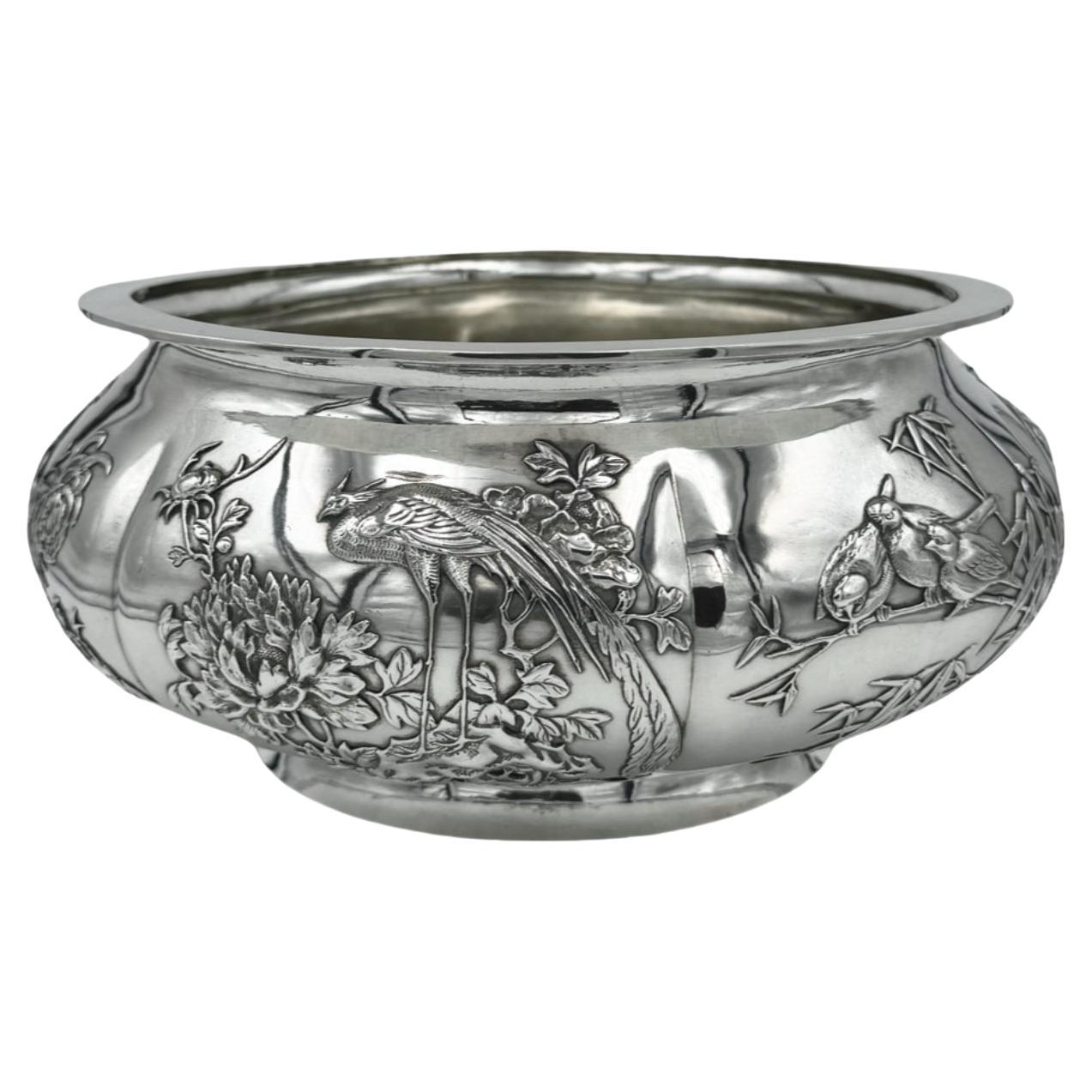 Chinese Export Silver Bowl For Sale at 1stDibs