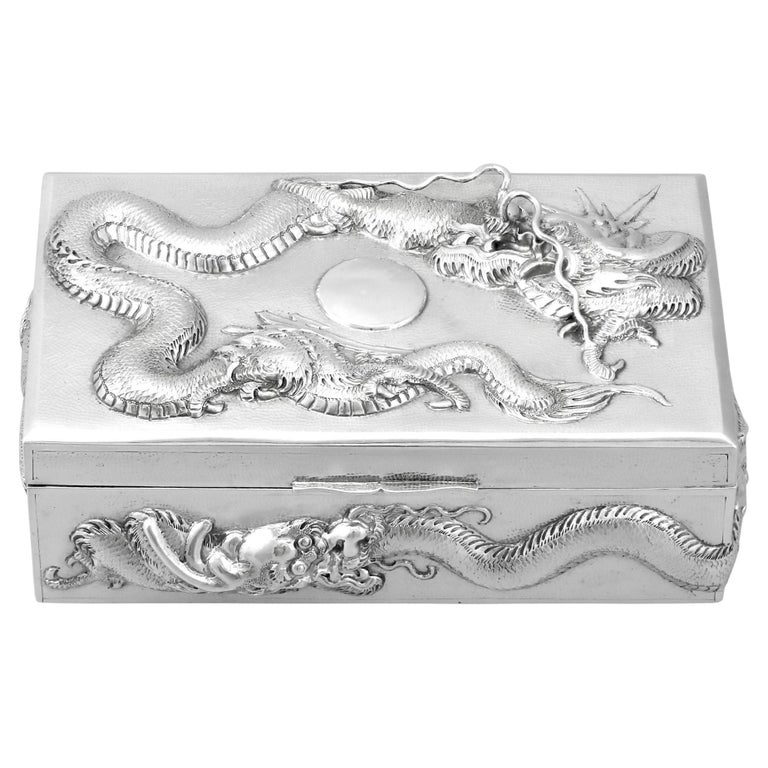 Antique Chinese Export Silver Box For Sale at 1stDibs