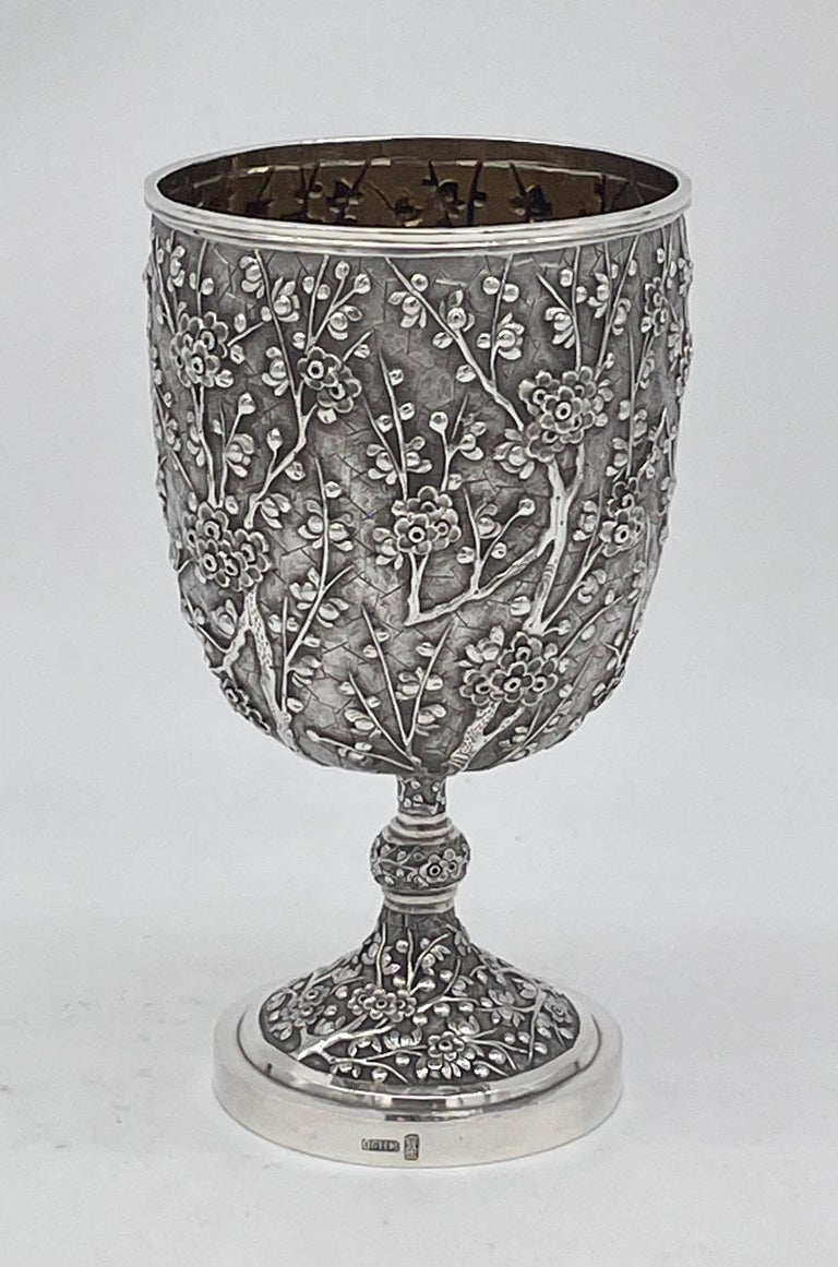 Chinese Export Silver Goblet For Sale at 1stDibs