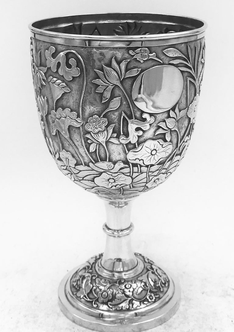Chinese Export Silver Goblet at 1stDibs
