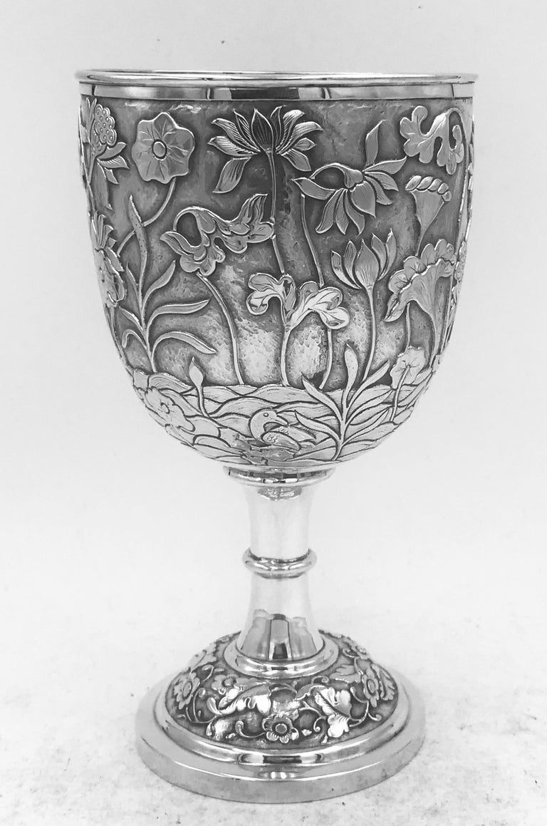 Chinese Export Silver Goblet at 1stDibs