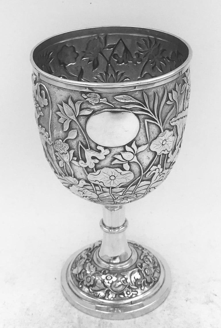 Chinese Export Silver Goblet at 1stDibs