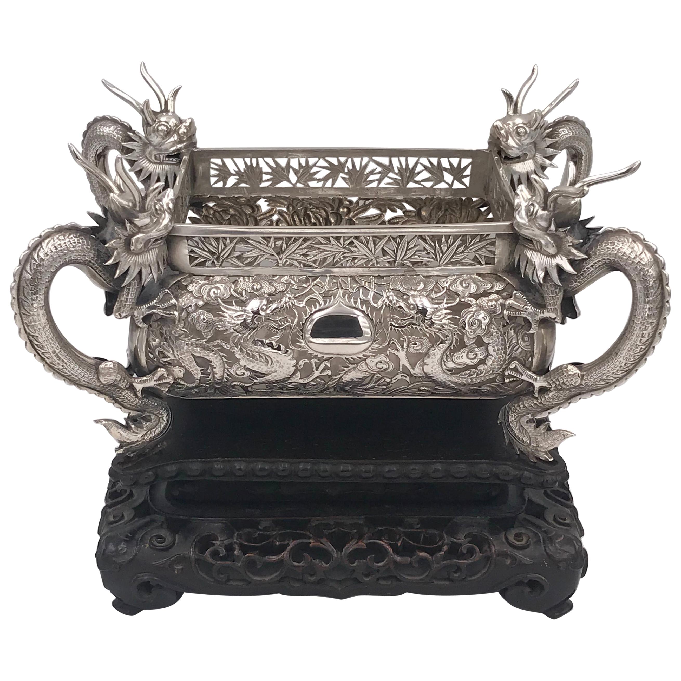 Chinese Export Silver Bowl For Sale at 1stDibs
