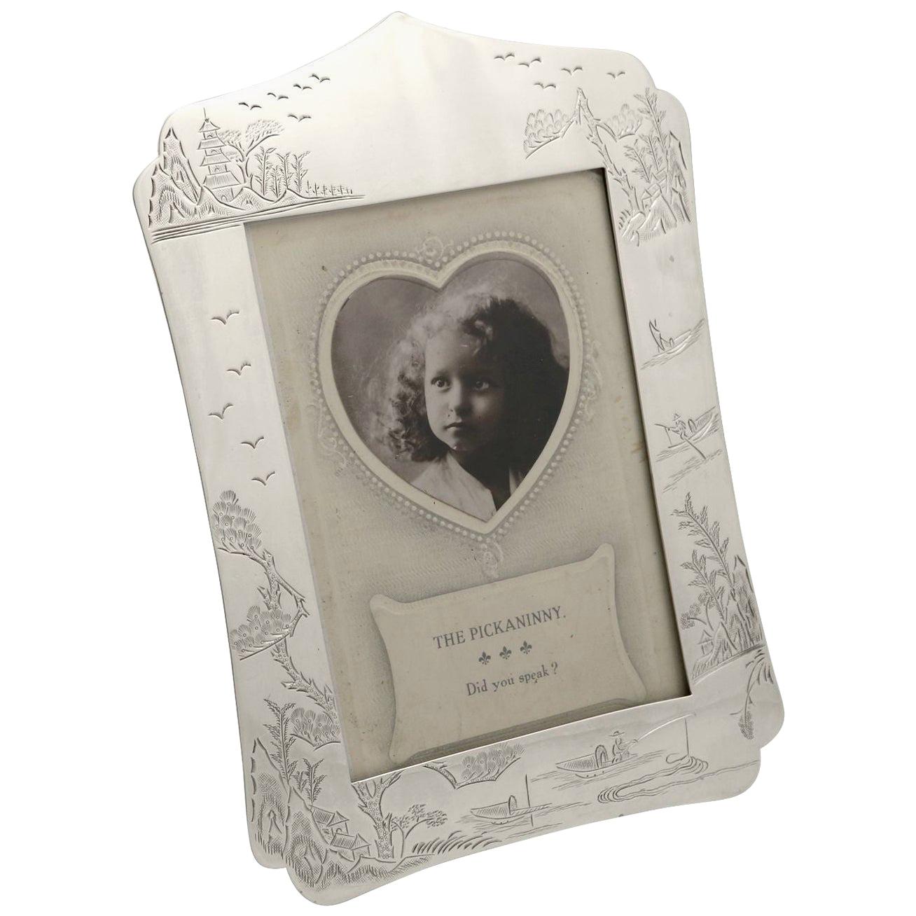 Antique Chinese Export Silver Photograph Frame For Sale at 1stDibs