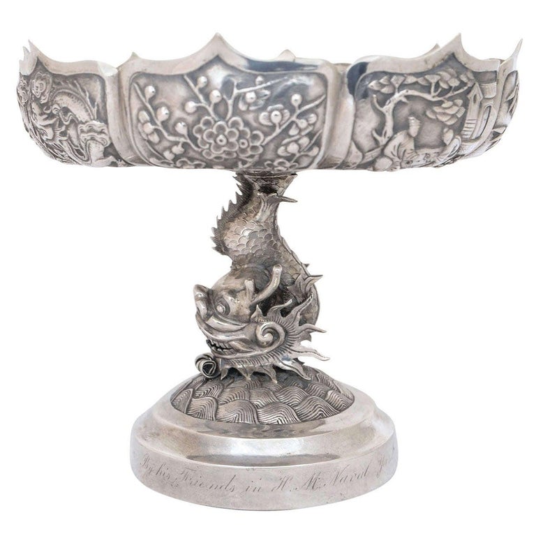 Chinese Export Silver Tazza at 1stDibs
