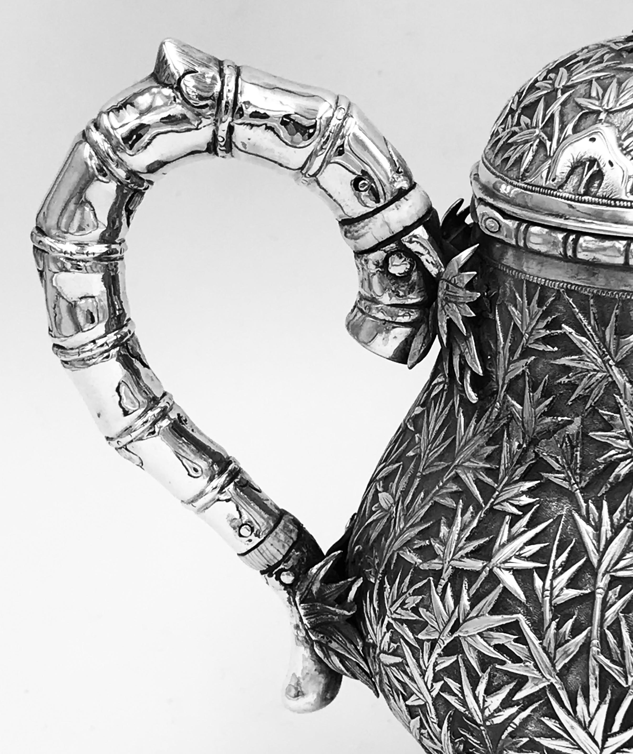 Chinese Export Silver Teapot at 1stDibs