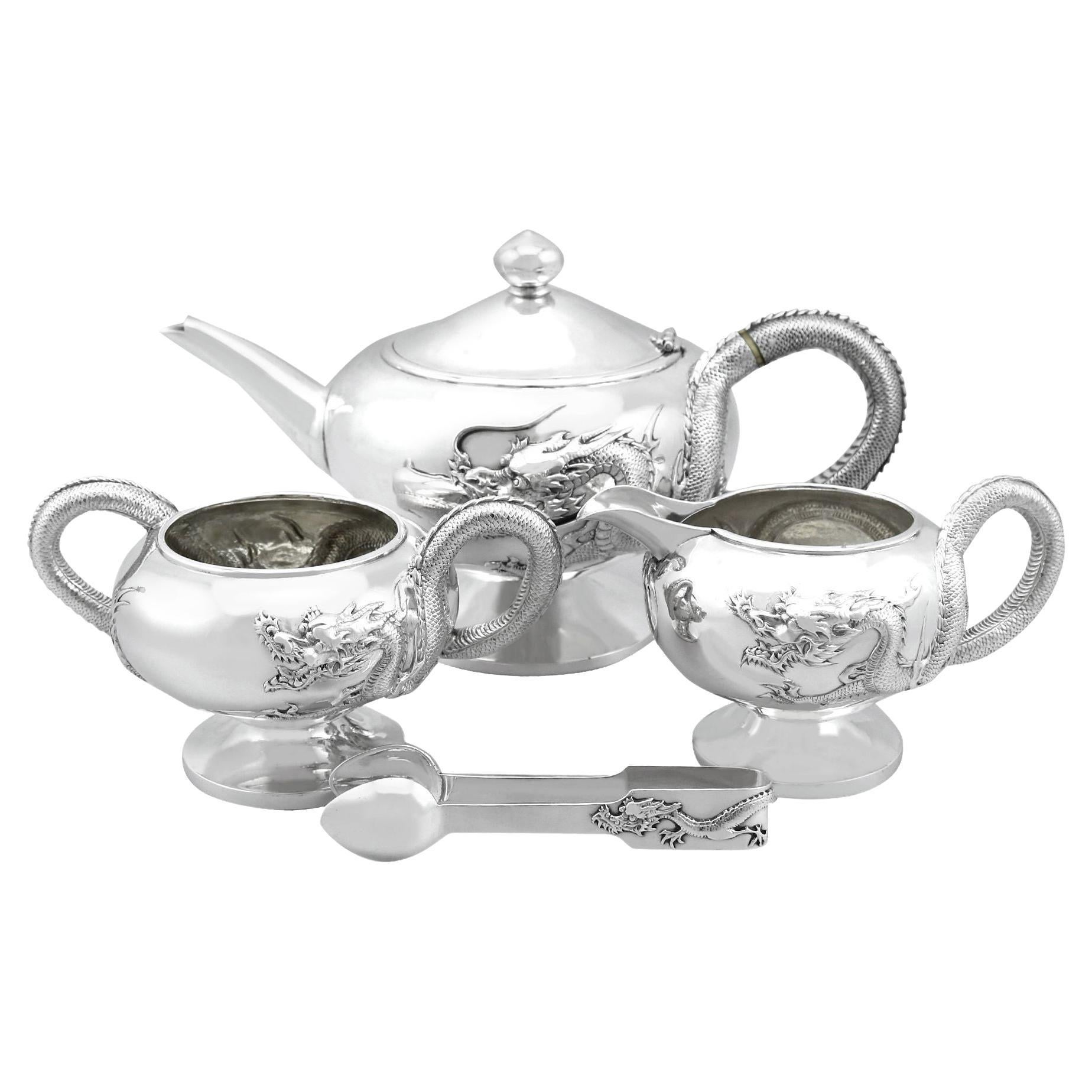 Japanese Silver Massive Tea and Coffee Service on Tray, circa 1900 For ...