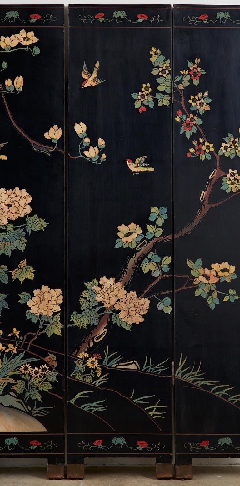 Chinese Export Six-Panel Lacquered Coromandel Screen at 1stDibs